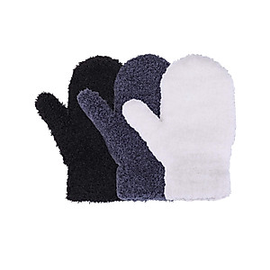 SATINIOR 3 Pairs Toddler Magic Stretch Mittens Little Girls Soft Knit Mitten Baby Boys Winter Knitted Gloves