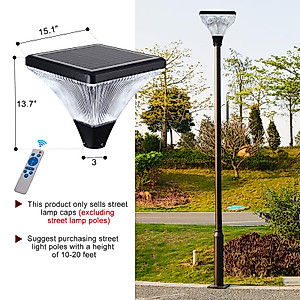 Gecheer Landscape Solar Post Light, Outdoor Patio Solar Lamp with Remote Control, LED Light Decor for Garden Deck Street, Weatherproof