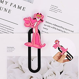 Pink Pan_Ther Bookmarks for Kids 3D Non-Slip Anime Cartoon Bookmark Page Holder Unique Gift Idea Anime PVC Book Marker Reading Accessories for 100th Day of School Gift,Book Lovers,Students,Christmas