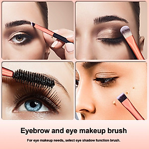 BS-MALL Eye Makeup Brushes 50 pcs Eyeshadow Makeup Brushes Set Soft Synthetic Hairs Wood Handle for Eyeshadow, Eyebrow, Eyeliner, Blending & Concealer