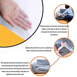 AKEfit Plastic Chair Covers Protectors Heavy-Duty Couch Cover for Sofa, Waterproof Dustproof Clear Moving Bags for Armchair or Recliner, Against Cat Dog Clawing, Transparent, SLSFZ-11C-S