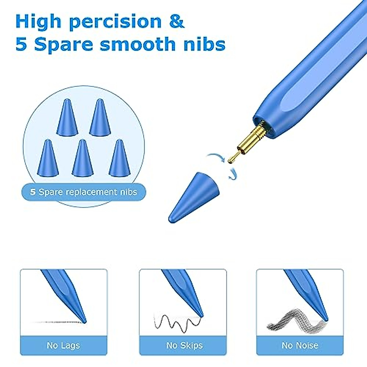 Stylus Pen for iPad 10/9th Gen,Stylus Pen Compatible with (2018-2022) Apple iPad Pro 11 & 12.9 inch,iPad Mini 6th/5th Gen, iPad Air 3/4/5,iPad 6/7/8th Gen for Writing/Drawing