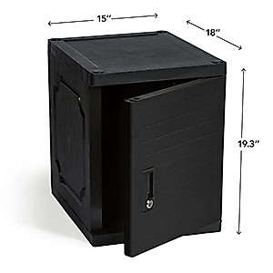 Jink Kids Locker, 19", Lockable/Stackable Storage Locker Box, Great for Home, School & Office (Black)