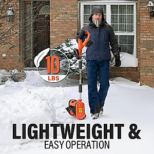 MAXLANDER Cordless Snow Shovel, 20V 11-Inch Electric Battery Snow Blower with Adjustable Handle (4.0Ah Battery, Charger and Cover Included)