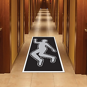Beistle Plastic PSI Body Silhouette Door Cover, 5' x 30" - Detective Investigation Party Supplies, Murder Mystery Dinner, Floor Crime Scene Evidence Decoration, Spooky Halloween Themed Decor