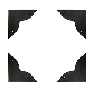 Mcredy 4 Pack Corner Protectors Metal Bronze Box Corners Decorative 2.8x2.8x1.2"(LxWxH),Side Length 2.8"