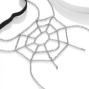 Kenjudess Punk Spider Web Leg Chain Elastic Sexy Thigh Chain Belly Dance Body Chain Summer Beach Wedding Accessories for Women