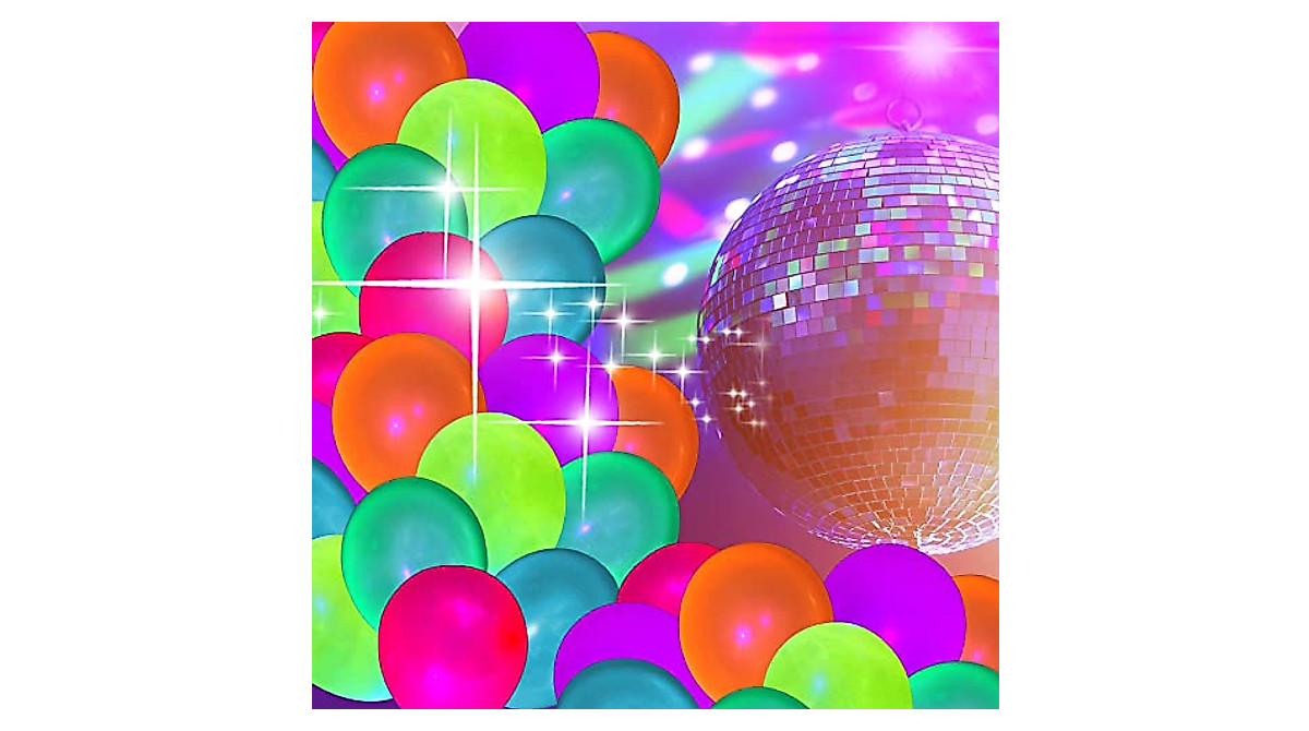 100 Pack Neon Balloons for Blacklight Party Glow Decorations
