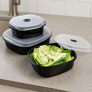 Reston Lloyd Microwave Cookware & Storage, Adjustable Vent on Lids Cookware Set, Multiple Sizes, Gray