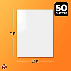 8.5” x 11” Double-Sided Gloss White Card Stock Paper, Great for Photos, Marketing Materials, Posters, Business Covers, etc. | 10Pt (236gsm) | 50 Sheets | Printable Both Sides, For Laser Printer Only