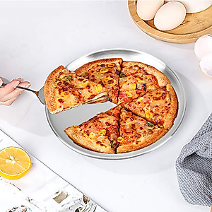 TESEAM 4 Pack Stainless Steel Plates 8 Inch， Durable Camping Dishes for Meat Steck Beef Hot Dog Oven Baking