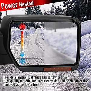 Carpartsinnovate For Ford 07-14 F150 Power Heat Chrome Passenger Side Mirror Right+LED Signal+Puddle