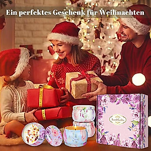 Scented Candles Gift Set, 4 Pack Candles for Home Scented, Soy Wax Aromatherapy Candle Set, Natural Fragrance Candles for Home Scented, Ideal for Birthday, Christmas, Thanksgiving, Mother's Day