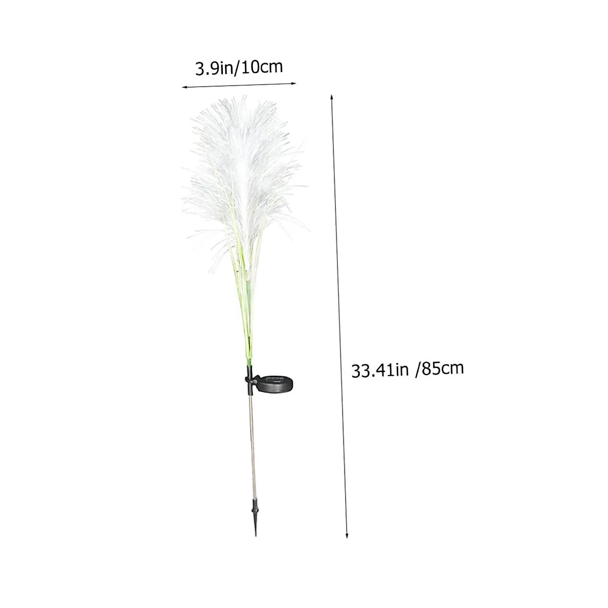 ABOOFAN Fiber Optic Reed Light Solar Garden Light Solar Path Lights Fiber Optic Garden Lights Solar Lights Outdoor Decor Garden Lights Solar Powered White Stainless Steel Led