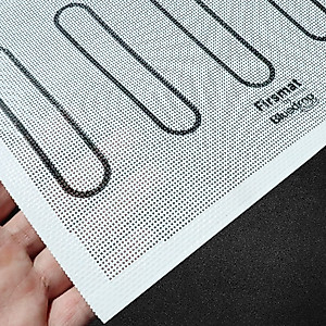 Firsmat 2 Pk Perforated Eclair Mesh Mat Silicone baking mats for Bread Tartlets Cookies Oven Sheets (11-4/5" x 15-3/4")