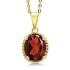 Gem Stone King 925 Sterling Silver 11X9MM Oval Gemstone Birthstone Pendant Necklace | Solitaire Necklace For Women | With 18 Inch Chain