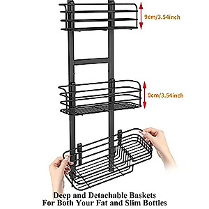 Nieifi Over The Shower Door Caddy Pantry Organizer Rack with Reliable Hooks, Sturdy Rust Proof Hanging Shower Organizer Shelf Basket Storage Rack, Bathroom Shelves Drill Free Extra Large