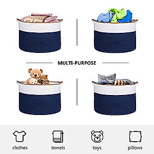 SAILARY Cotton Rope Woven Basket XX Large Size 20"x20"x13.5"- For Home Decoration, Baby Nursery Bins & Boxes Storage, Laundry and Organization Basket