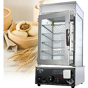 Stainless Steel Bun Steamer,Electric Hot Food Warmer Display Case,Restaurant Bun Warmer,Commercial Bun Steamer (110V)