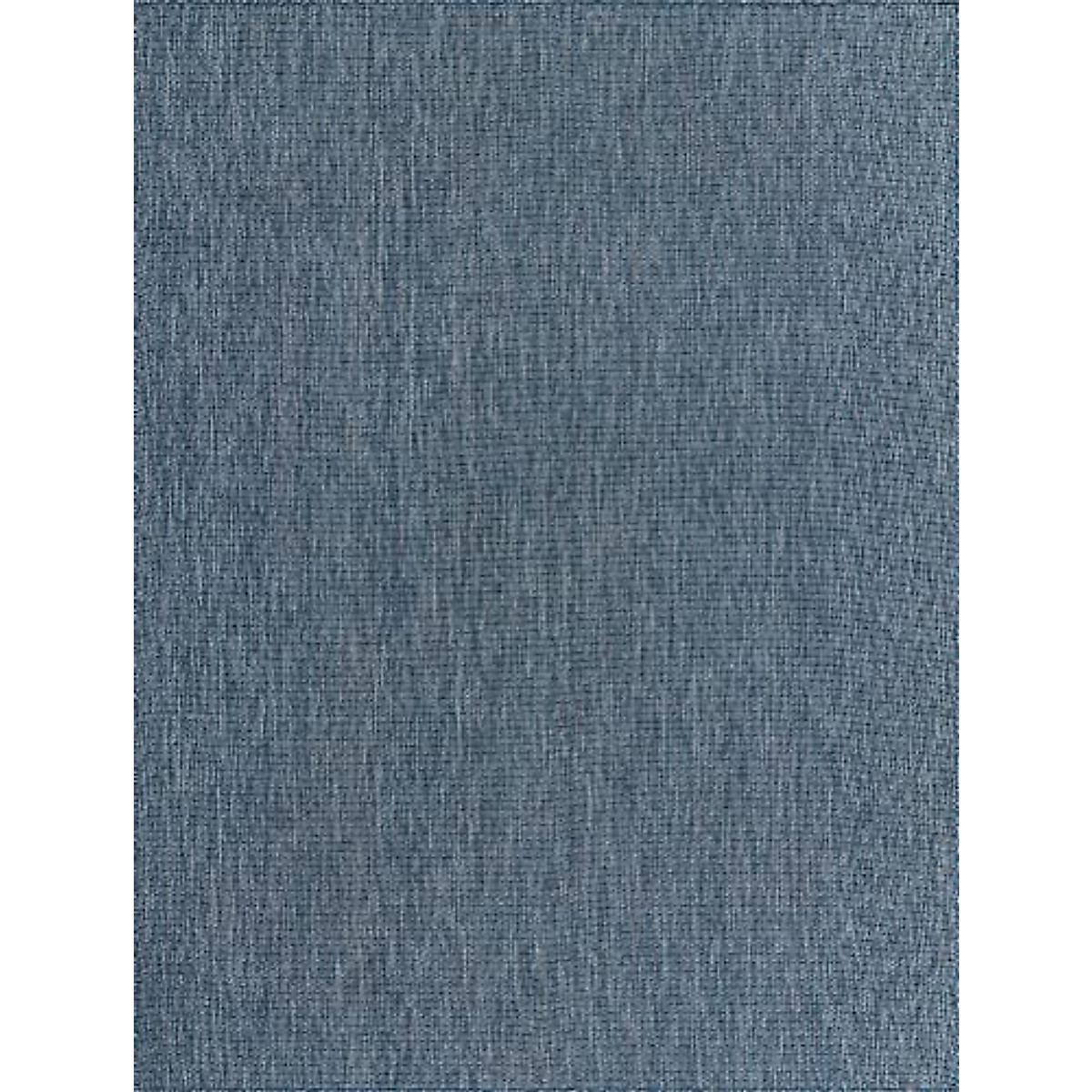 Unique Loom Collection Casual Transitional Solid Heathered Indoor/Outdoor Flatweave Area Rug, Rectangular 9' 0" x 12' 0", Blue/Navy Blue