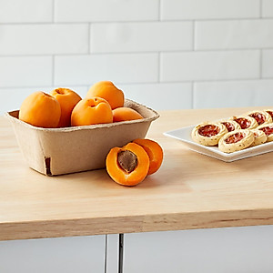 Pulp Fiber Berry Baskets for Fruit (1 Pint, 7.36 x 4.56 x 2.6 In, 60 Pack)