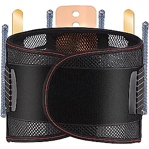 Orthopedic Tourmaline Self-Heating Magnetic Steel Bone Waist Belt Men Women Lumbar Support Back Brace Belt with 3pcs Pad,Black 2023,L