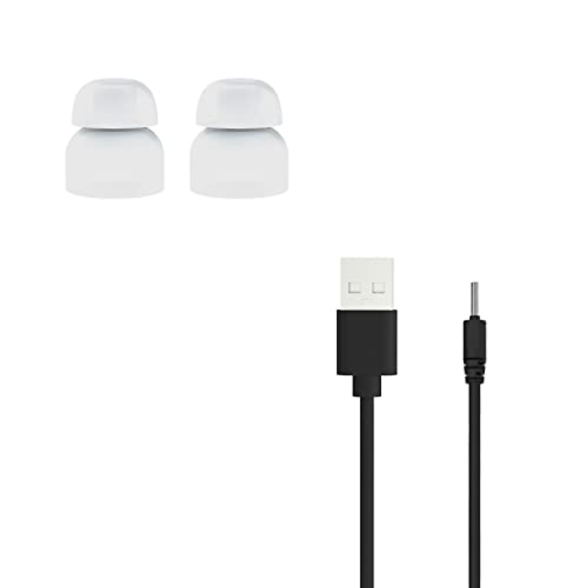 NENRENT Replacement DC Charging Cable - USB Charging Cord S570 Bluetooth Earbud Earpiece with 2 Ear Tip