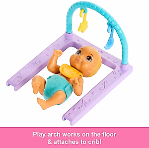 Barbie Skipper Doll & Nursery Playset with Accessories, Includes Twin Baby Dolls, Crib, Swing, See-Saw & More