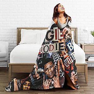 Fleece A Boogie Rapper wit da Hoodie Blankets Lightweight Washable Warm Blanket Plush Air Conditioned Throw Blankets for Teen Couch Bed Sofa Living Room 50"x40"