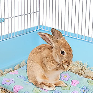 G YITENG 3 Pc Small Animal Plush Bed Mat,Warm Fluffy Kitten Puppy Blanket,Fleece Sleep Pad for Ferrets Hamster, Rabbit Bed Guinea Pig Bed (Large:19 x 12in, Set-G)