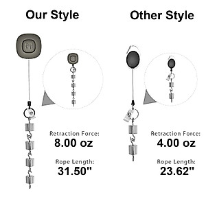 MNGARISTA 2 Pack Heavy Duty Metal Retractable Keychain with Belt Clip, 8 oz Retraction, 31.5" Steel Cable, Zinc Alloy ID Badge Reel Key Chain Retractor (Dark Gray)