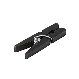 Restaurantware 1.2 Inch Black Clothespins 500 Mini Clothespins - Disposable Sturdy Black Bamboo Wooden Clips Food Grade For Appetizers Garnishes Cocktails