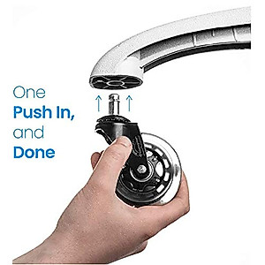 Office Chair Wheels Replacement, Office Chair 3" Caster Wheels，Set of 5 -Heavy Duty Polyurethane Chair Casters -Wood & Hardwood Floors