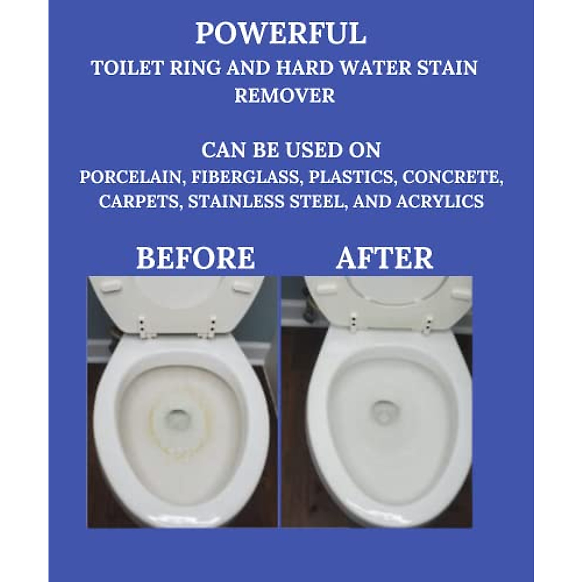 Ring King Toilet Ring Remover, Toilet Bowl Ring Cleaner, Multi-Surface Calcium stain, Water Stain, Rust stain, Red clay stain, Lime stain remover, Fast Acting No Scrubbing