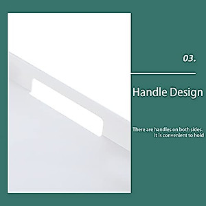Plastic Serving Tray with Handles Rectangular in White 12.99inchx7.48inch, Breakfast Tray Reusable Charcuterie, Food, Snack, Dessert Platters, Used in Bedroom, Kitchen, Living Room, Bathroom…