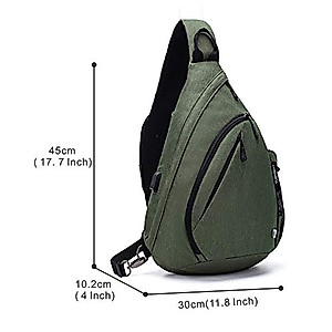 TurnWay Water-Proof Sling Backpack/Crossbody Bag/Shoulder Bag for Travel, Hiking, Cycling, Camping for Women & Men (Green)