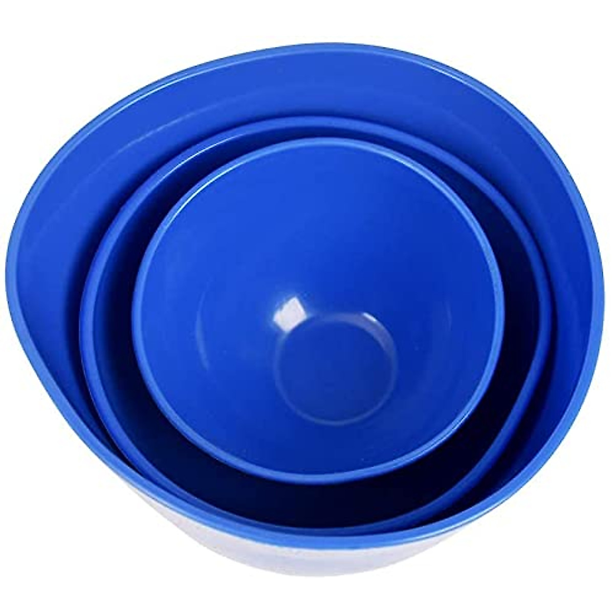 EustomA 4Pcs One Set Silicone Flexible Rubber Plaster Impression Mixed Alginate Bowl Dental Lab Mixing Bowls Blue