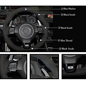 MaJher Car Hand Sewing Braid Steering Wheel Cover,for Mercedes-Benz A-Class 2013-2015 B-Class E-Class 2011-2014 CLA-Class