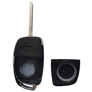 Key Fob Case Fits for Hyundai Santa Fe Sonata Flip Folding Keyless Entry Remote Replacement Key Fob Shell with Screwdriver and Uncut Blade (4 Buttons)