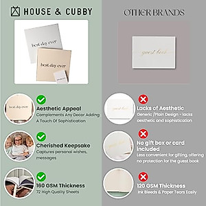 Wedding Guest Book - Polaroid Guest Book for Wedding Reception. A Hardcover Blank Guest Book for Signing. Gift Ready as a Baby Shower Guest Book or Graduation Guest Book with Styled Gift Box & Card.