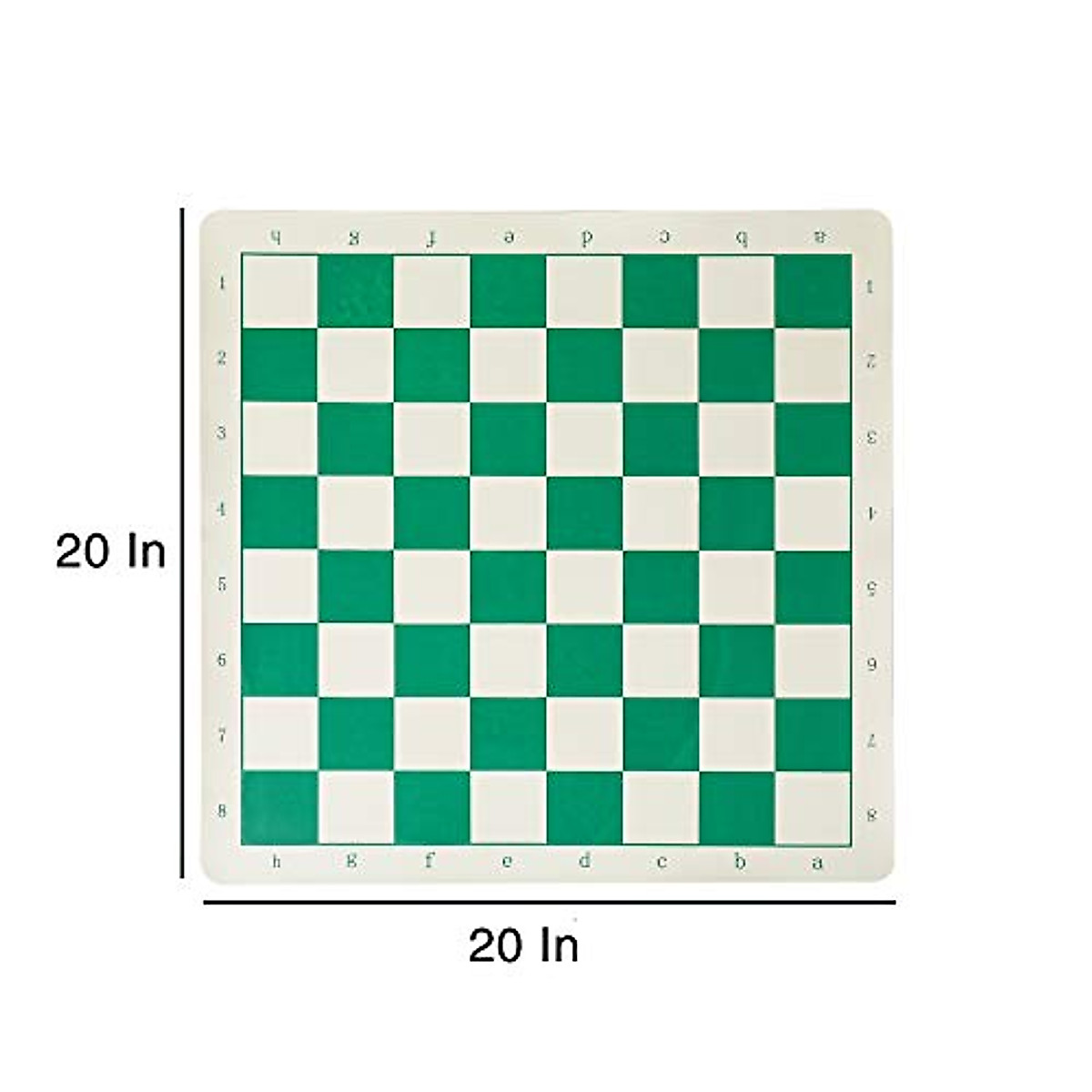 Tournament Travel Chess Sets Roll Up Chess Board Carrying Tube with Shoulder Strap Portable Beginner Chess Set - Green 20 x 20 Inch