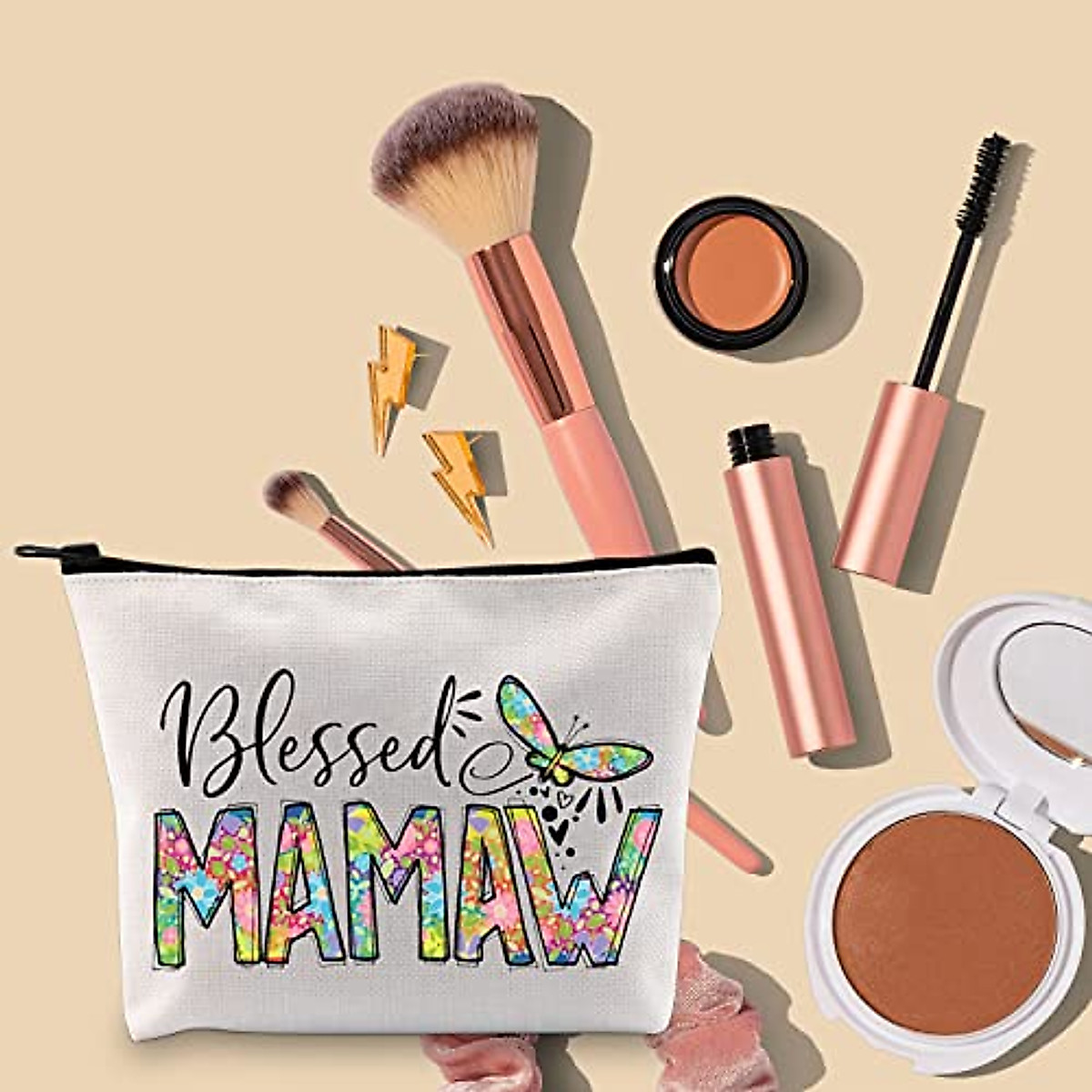 Blessed Mamaw Makeup Bag Mamaw Gift Grandma Cosmetic Bag Grandma Birthday Gifts Grandmother Gift (Mamaw Bag)