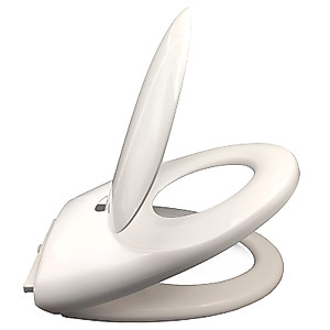 Toilet Seat with Built-In Potty Training Seat, Soft Close,Never Loosen,Removable Easy to Instal &Clean,Durable Plastic ,Fits both Adult and Child,ELONGATED, White