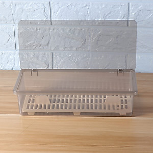 Cabilock Utensil Holder Cutlery Storage Box Plastic Tray Flatware Organizers with Lid- proof Cutlery Tray and Utensil Storage Container Countertop Storage Container (Black) Plastic Silverware