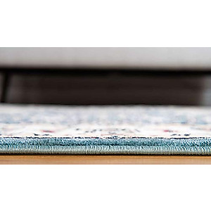 Unique Loom Narenj Collection Classic Traditional Textured Pattern Design Area Rug, 8' x 10' Rectangle, Blue/Beige