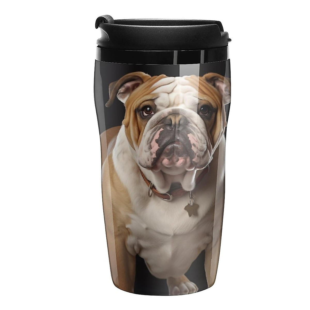 NTVOWPZO Travel Coffee Mug English Bulldog Insulated Travel Mug Stainless Steel Coffee Tumbler Travel Coffee Cup Reusable Coffee Cups with Lids for Hot And Cold Drink