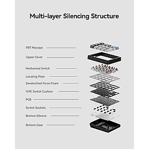 Kisnt Mechanical Number Pad,Hot Swappable Numpad Wired USB 17 Keys Keypad White Backlit Numeric Keypad with PBT Keycaps for Laptop PC Compact Keyboards (Black, Brown Switch)
