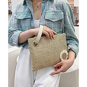 Crossbody Bags for Women Wristlet Wallets Purses for women Straw Tote Handbag Flower Beach Bag Hobo Bag 2023