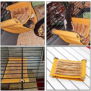 FunMove Hamster Hammock House Mouse Rat Hanging Swing Warm Bed Small Pet Animal Double Layer Cage Tent Hut Nest for Mouse Rat Hamster Playing Sleeping