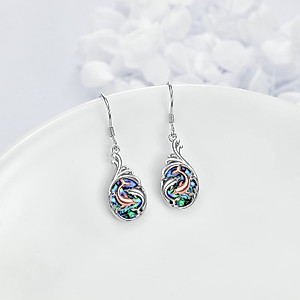 Dolphin Earrings Sterling Silver Abalone Shell Dolphin Dangle Drop Earrings Dolphin Jewelry Christmas Gifts for Women Daughter